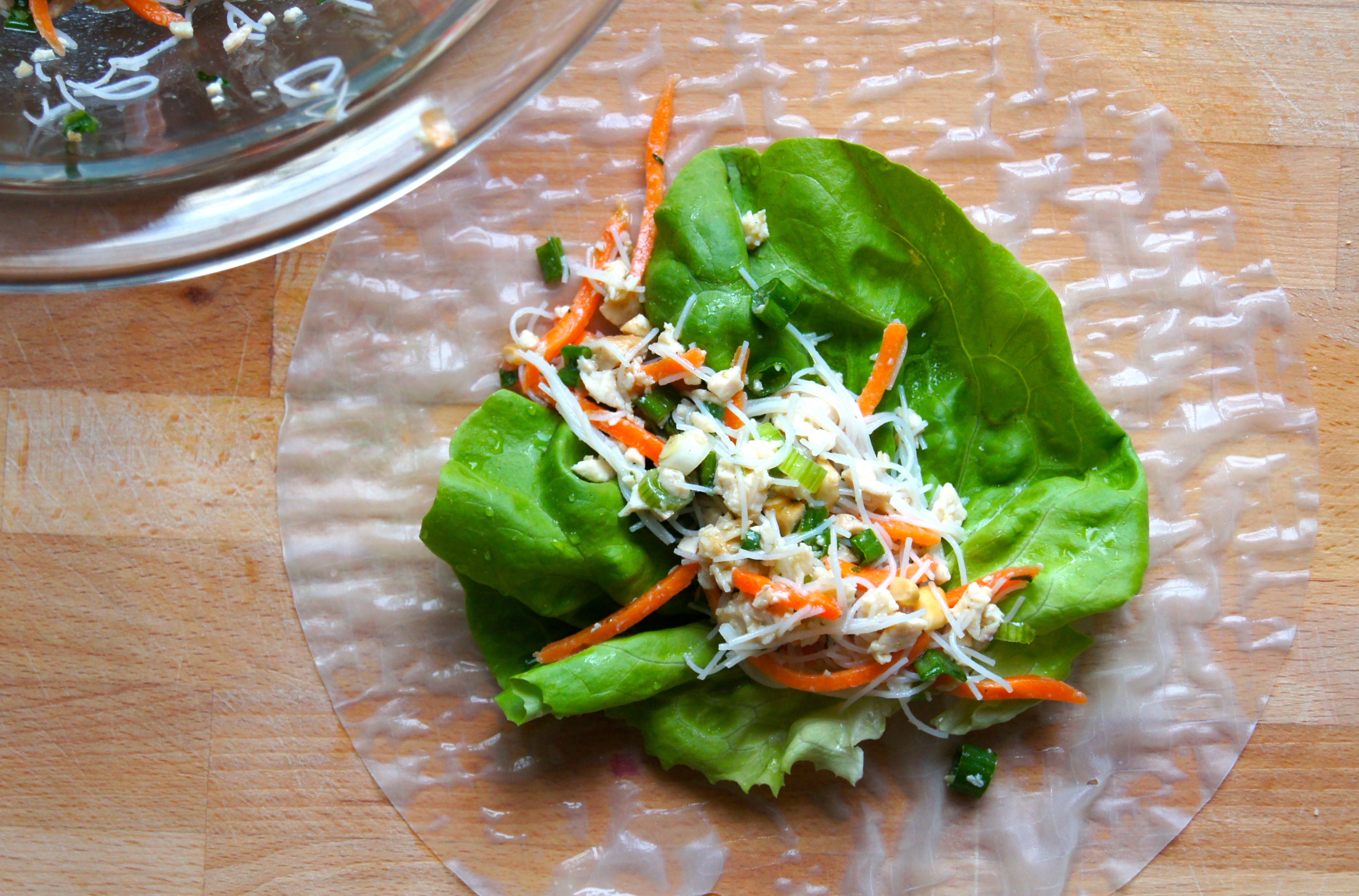 Asian Chicken Salad Spring Rolls