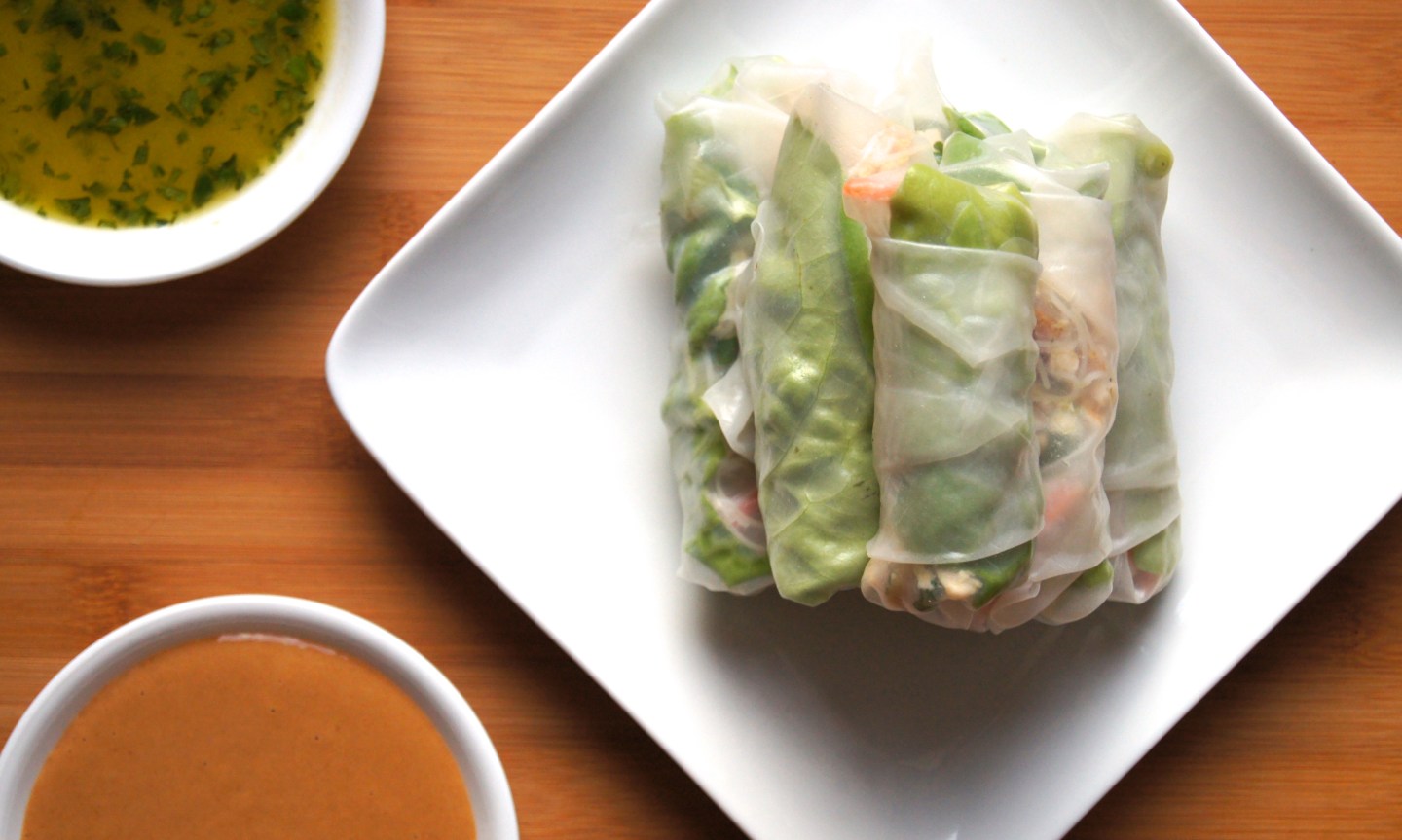Asian Chicken Salad Spring Rolls